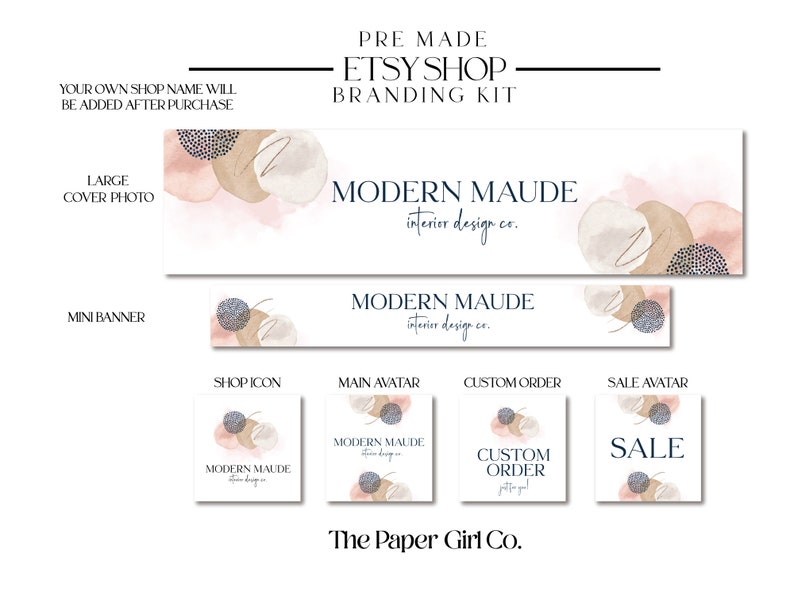 Etsy Branding Kit Etsy Shop Set Modern Etsy Shop Set Etsy - Etsy