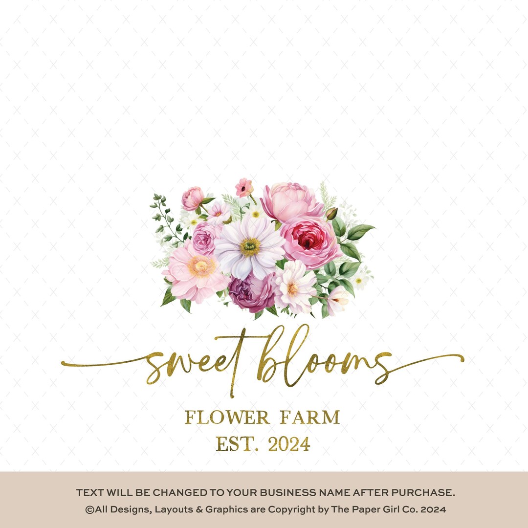 Floral Logo | Rustic Logo | Branding Kit | Flowers Logo | Feminine Logo ...