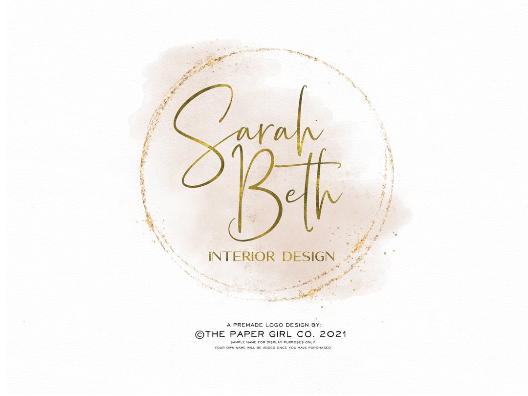 Neutral Watercolor Logo, Abstract Logo Design, Modern Boho Logo ...