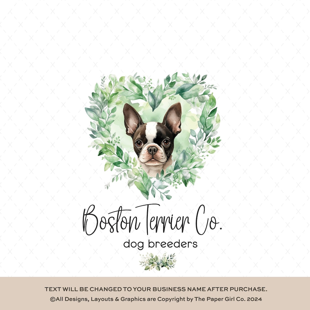 Dog Logo | Pet Logo | Boston Terrier Logo | Animal Logo | Paw Logo ...