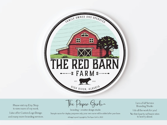 Red Barn Logo Farming Logo Ranch Logo Wedding Venue Logo | Etsy Canada