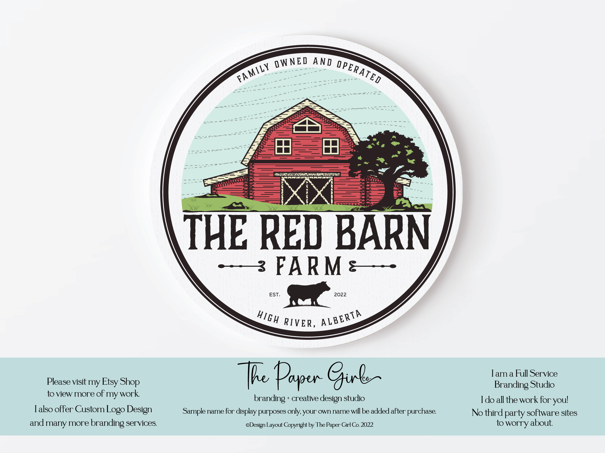 Red Barn Logo, Farming Logo, Ranch Logo, Wedding Venue Logo, Typography ...