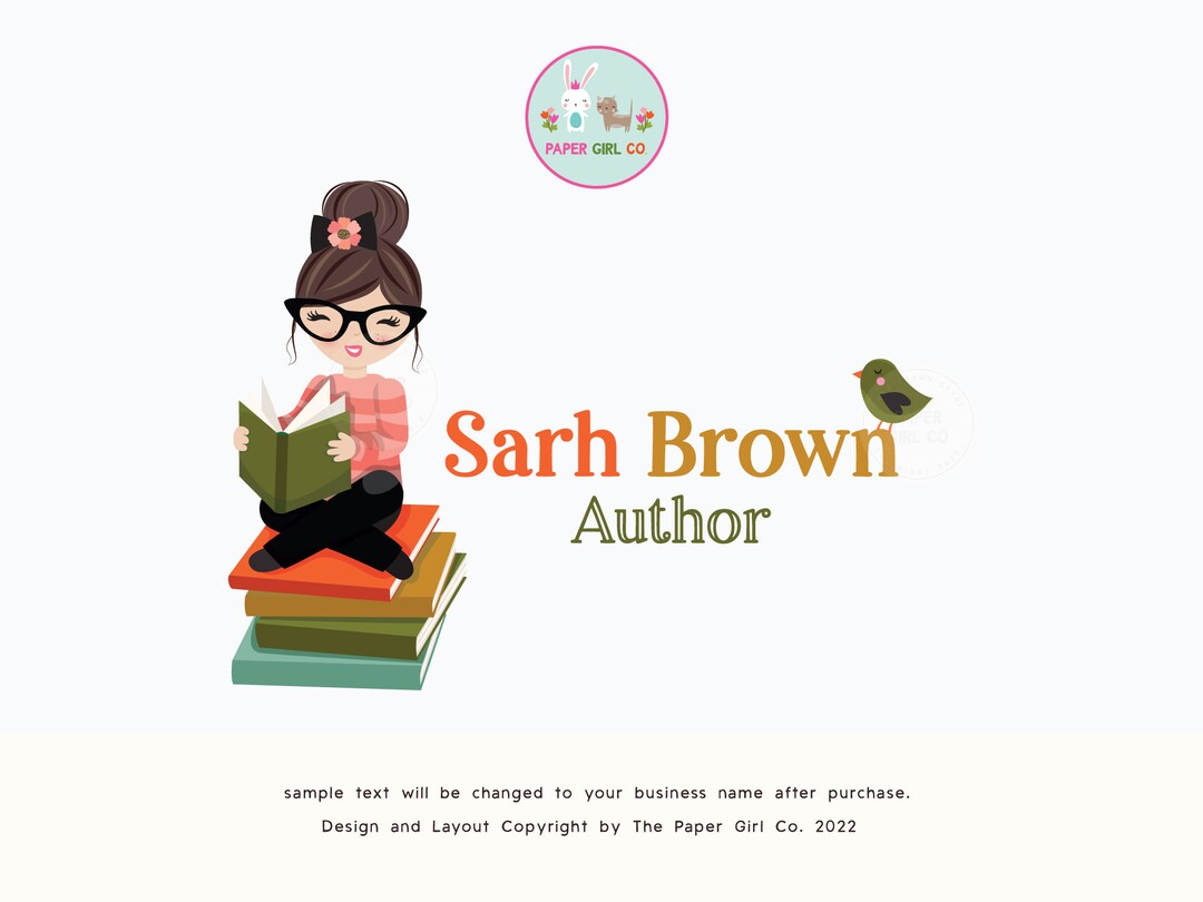 Author Logo Design Writer Logo Premade Logo Books Logo - Etsy