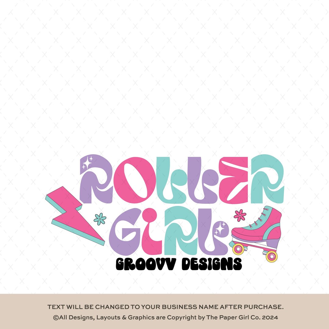 Premade Retro Logo Design | Bohemian Logo | Funky Logo | Bright Logo ...