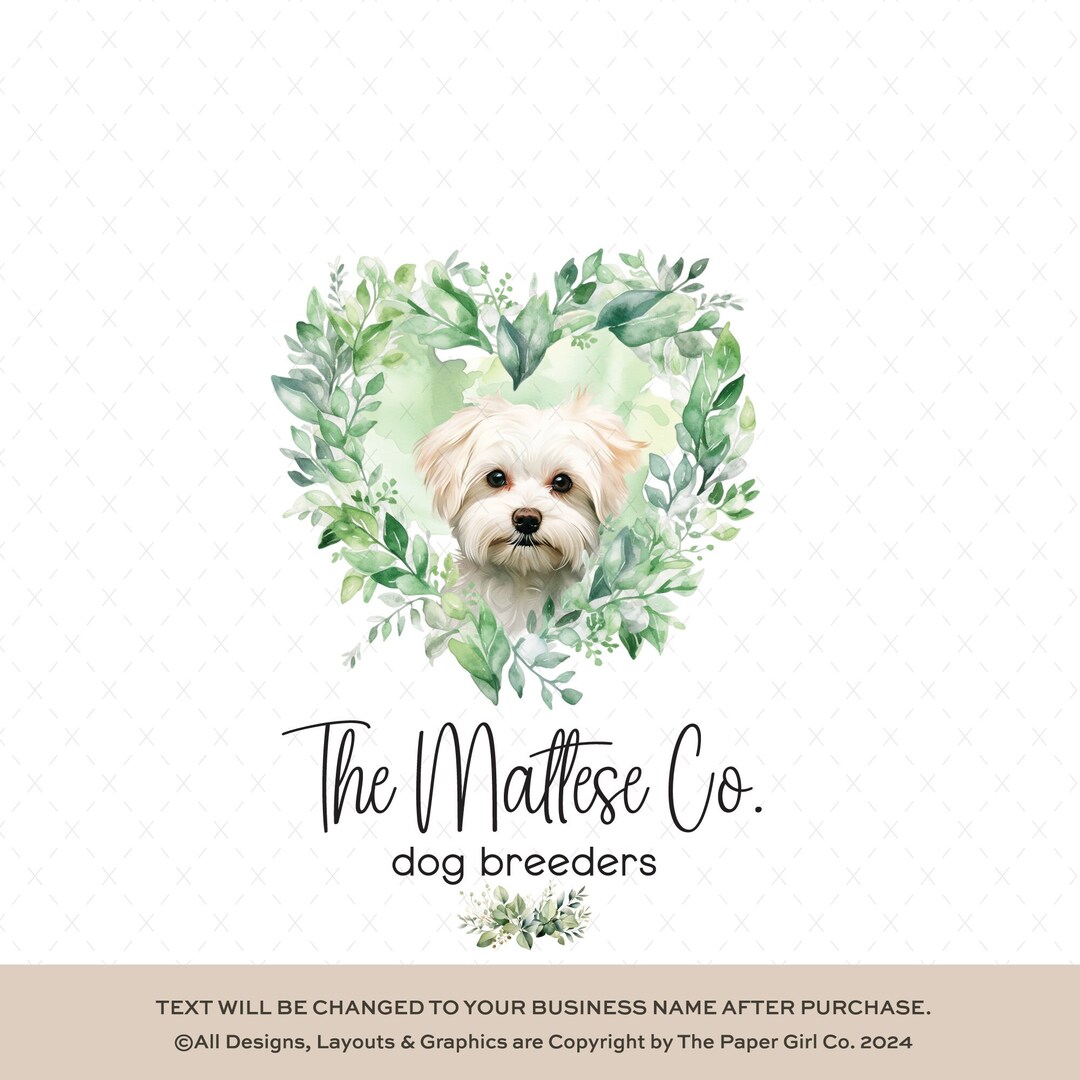 Maltese Dog Logo | Business Logo | Veterinarian Logo | Puppy Logo | Diy ...