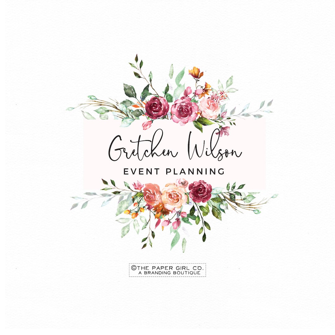 Event Planner Logo, Rose Logo Design, Feminine Logo, Florist Logo ...