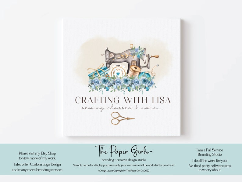 SEWING MACHINE LOGO Scissor Logo Thread Logo Sewing Logo | Etsy