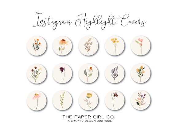 Stationery Instagram Flower Highlight Covers Instagram Story Highlight ...