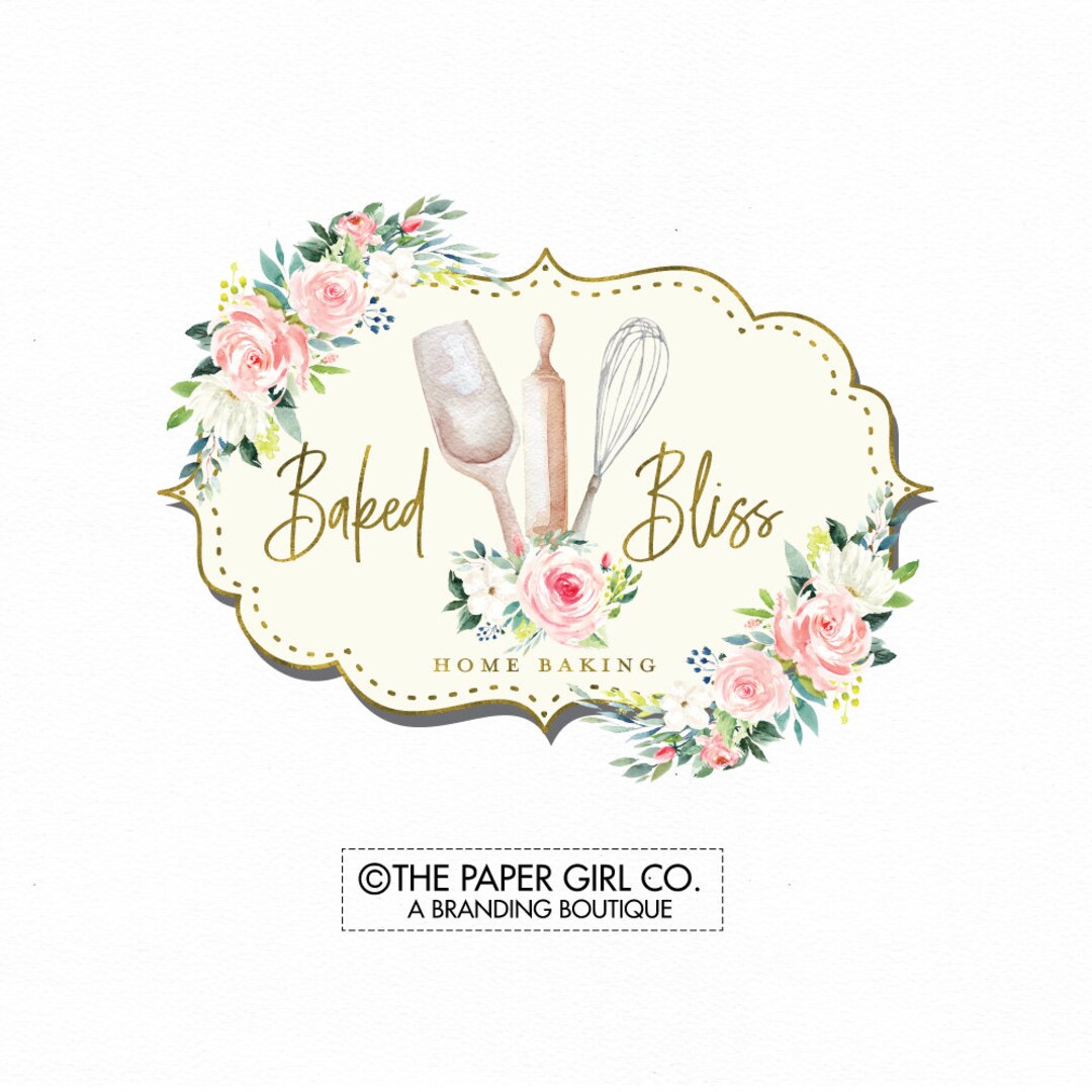 Whisk Logo Rolling Pin Logo Baking Logo Bakery Logo Bakers Logo Cake ...