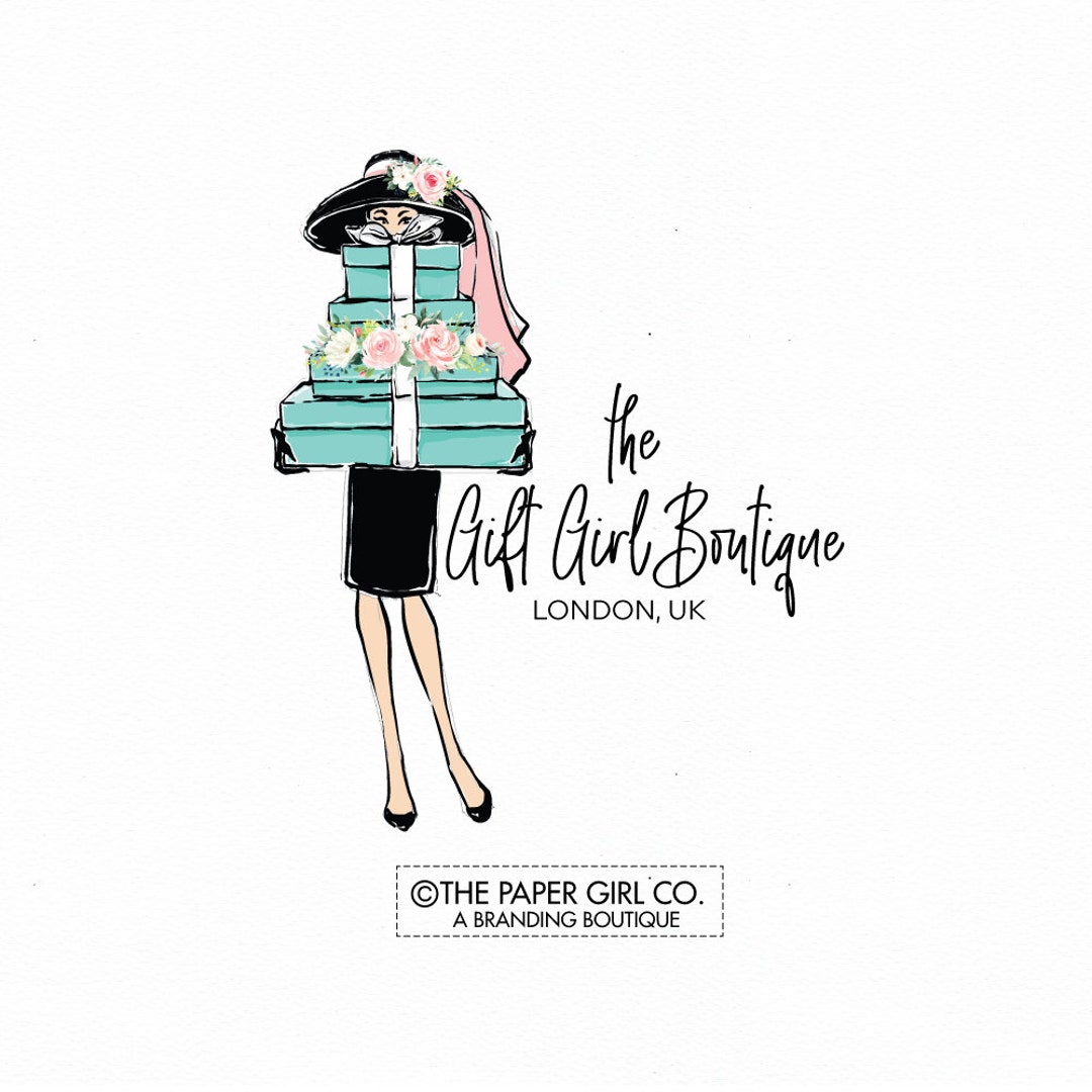 Girl With Gifts Logo Gift Shop Logo Presents Logo Stationery Shop Logo ...