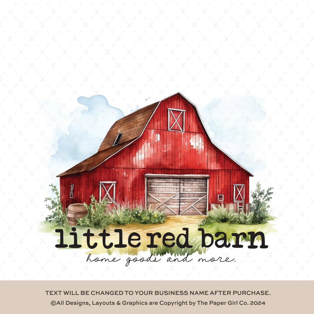 Red Barn Logo | Premade Logo Design | Farmhouse Logo | Family Farm Logo ...
