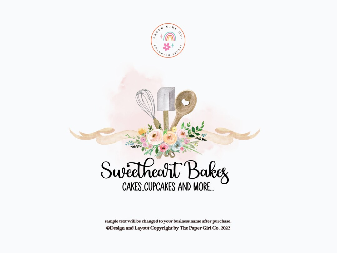 Baking Logo, Bakery Logo, Food Logo, Wooden Spoon Logo, Whisk Logo ...