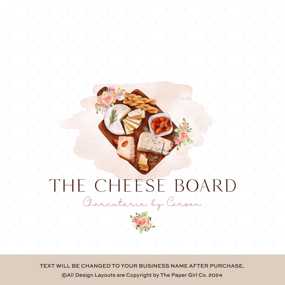 Cheese Board Logo | Charcuterie Logo Design | Logo Cutting Board | Food ...