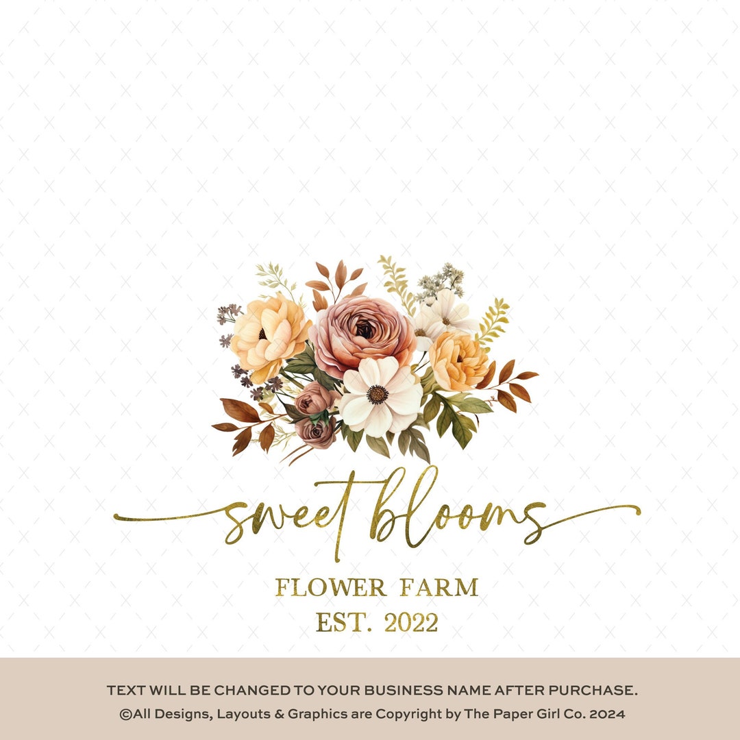 Premade Logo | Rustic Logo | Watercolor Logo | Business Logo | Wedding ...