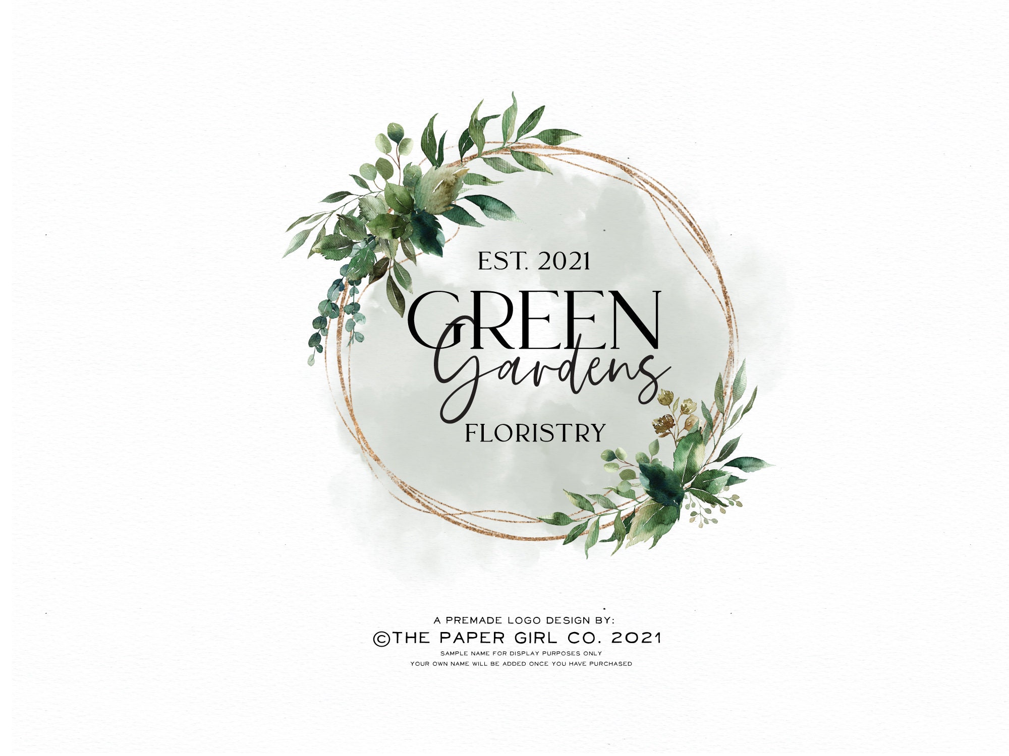 GREENERY LOGO Premade Logo Botanical Logo Logo Branding | Etsy