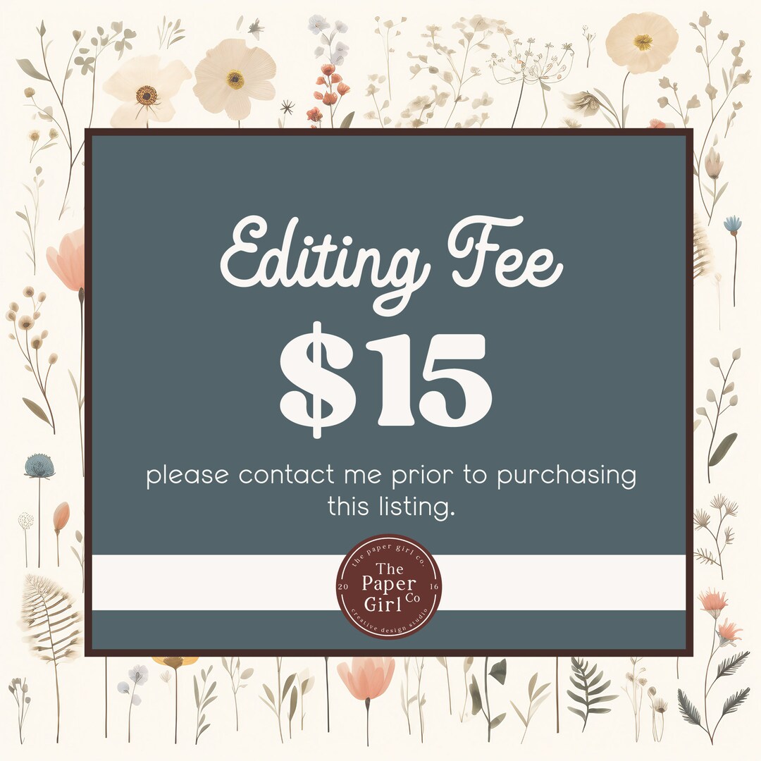 Premade Logo Editing Fee - Etsy