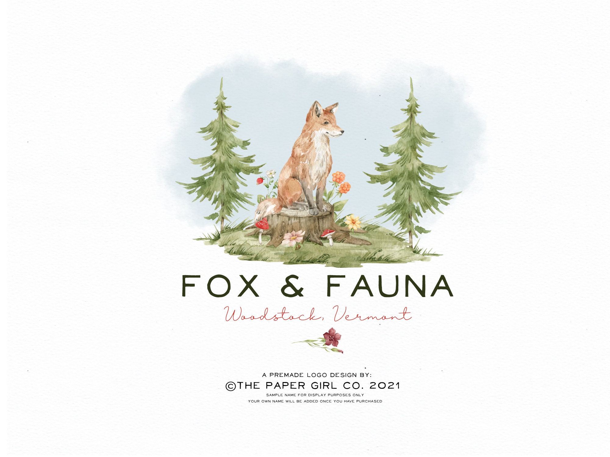 FOX LOGO Nature Logo Premade Logo Fauna Logo Outdoor Logo | Etsy Canada