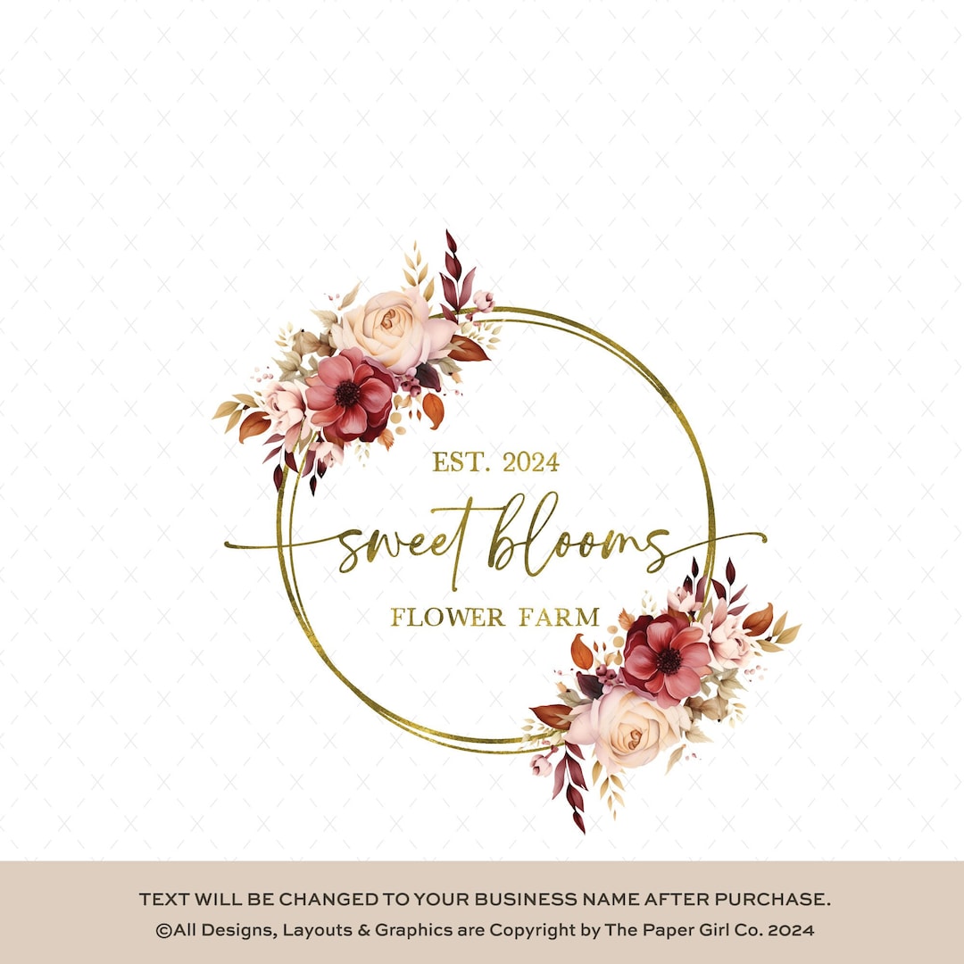 Floral Logo | Leaf Logo | Initials Logo | Wedding Planner Logo | Hand ...