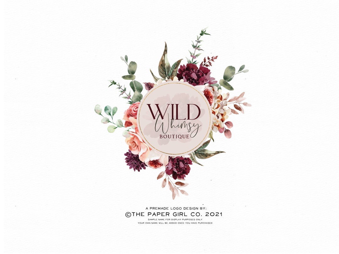 Boho Floral Logo Design, Business Branding Package - Etsy