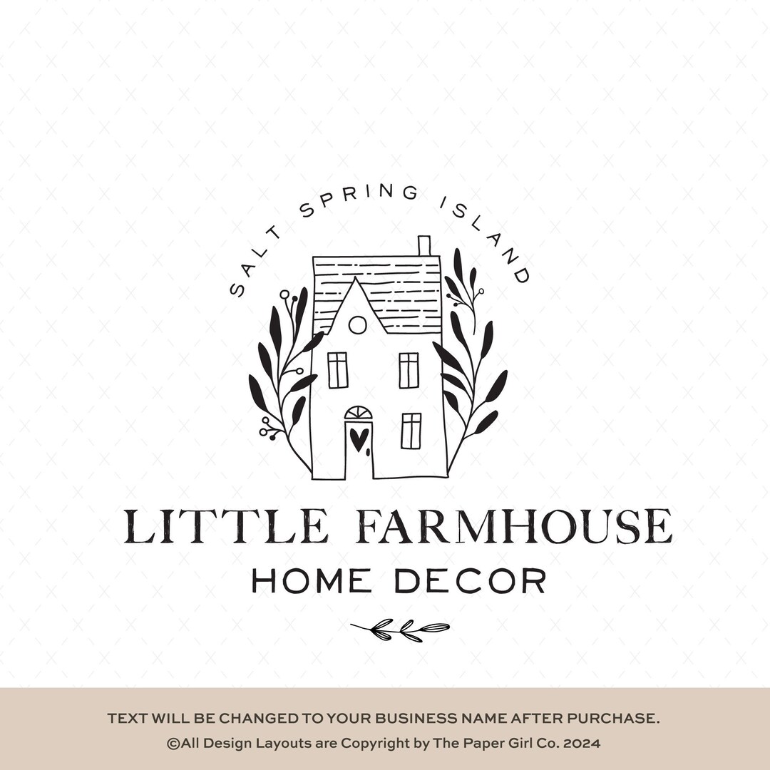 Farmhouse Logo | Black and White Logo | Nature Logo | Farm Logo Design ...