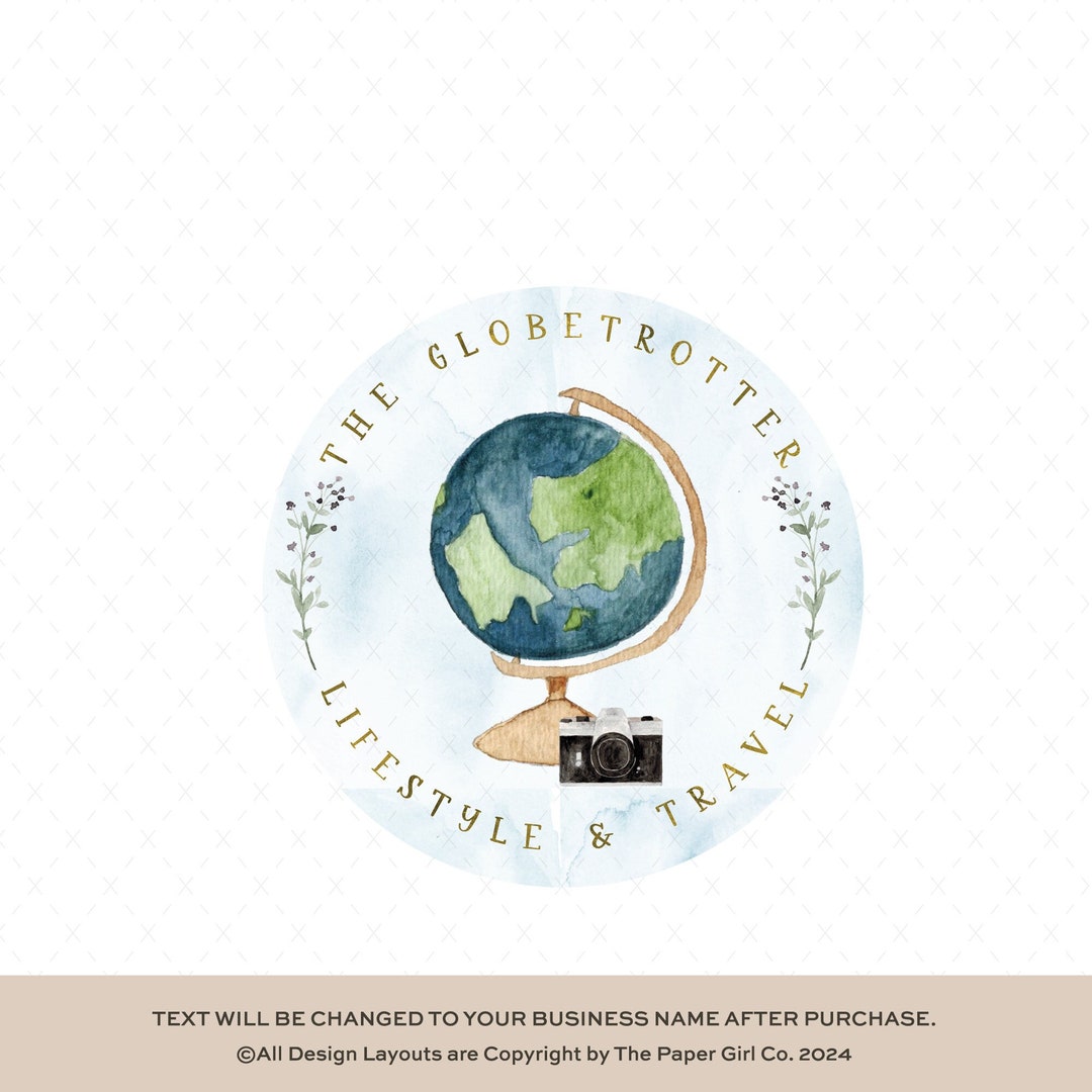 Travel Agency Logo | | Travel Advisor Logo | Digital Logo | World Globe ...