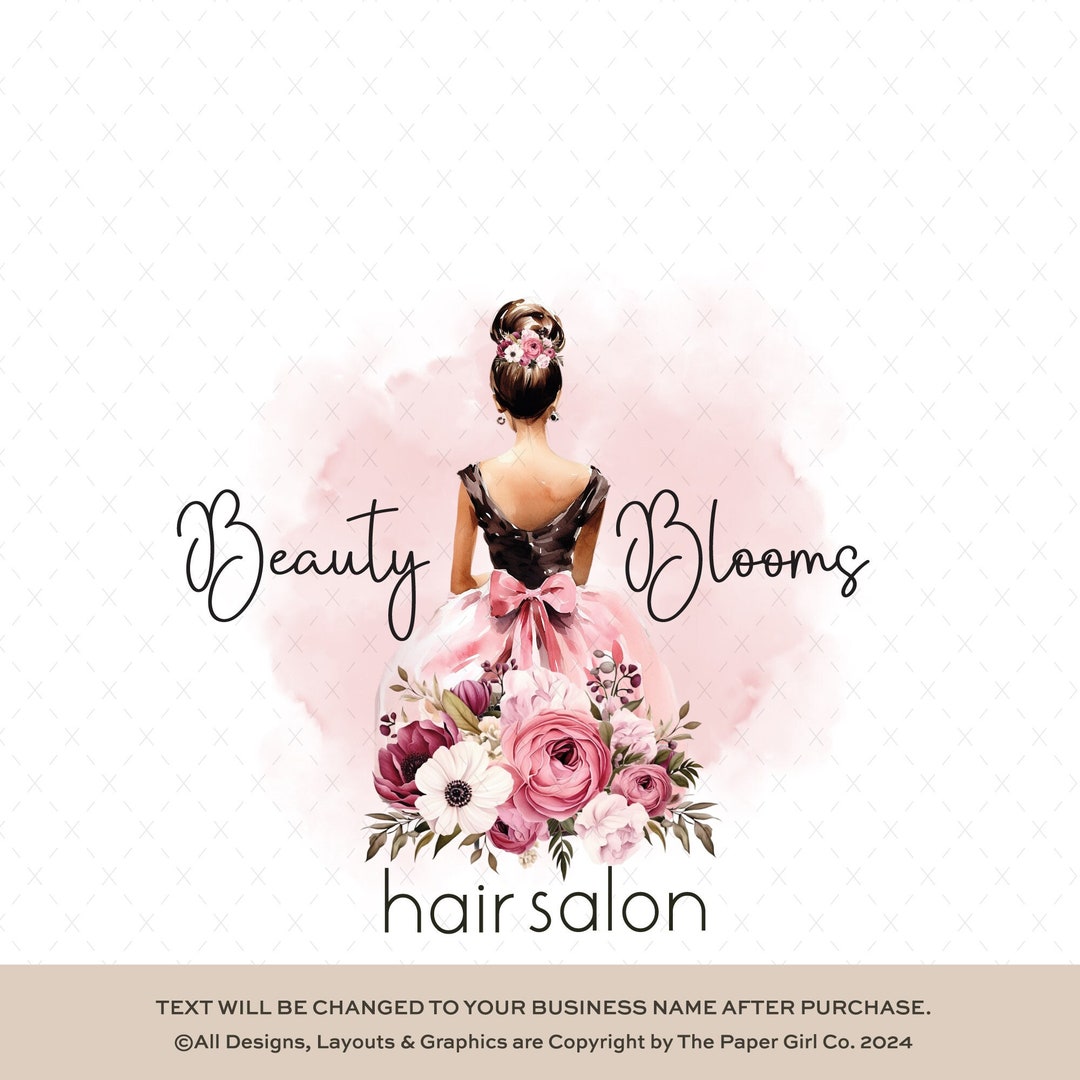 Elegant Premade Logo Design, Feminine Branding Logo, Watercolor Woman ...