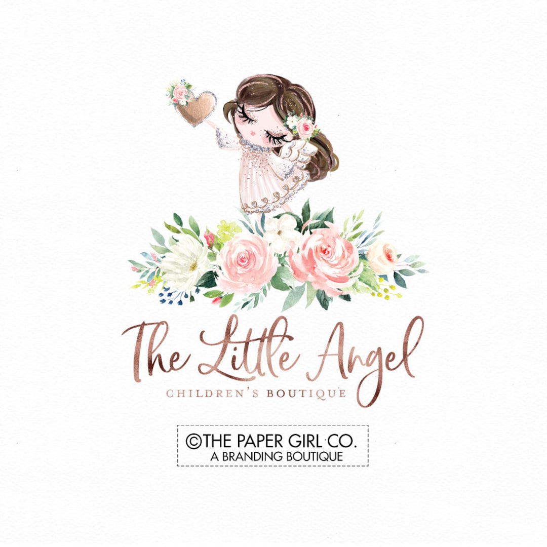 Angel Wings Logo | Custom Logo Design | Boutique Logo | Spiritual Logo ...