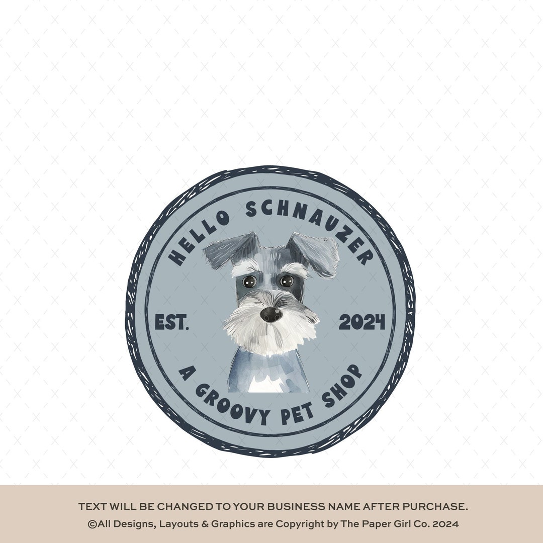Schnauzer Dog Logo Design, Premade Pet Logo, Stylish Animal Logo ...