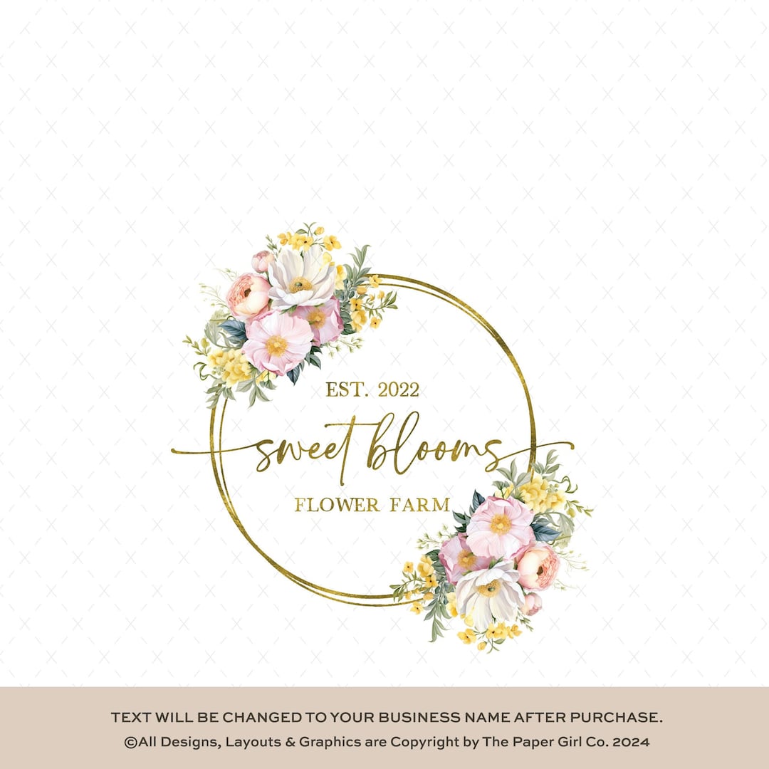 Floral Logo | Florist Logo | Flower Logo | Custom Logo | Elegant Logo ...