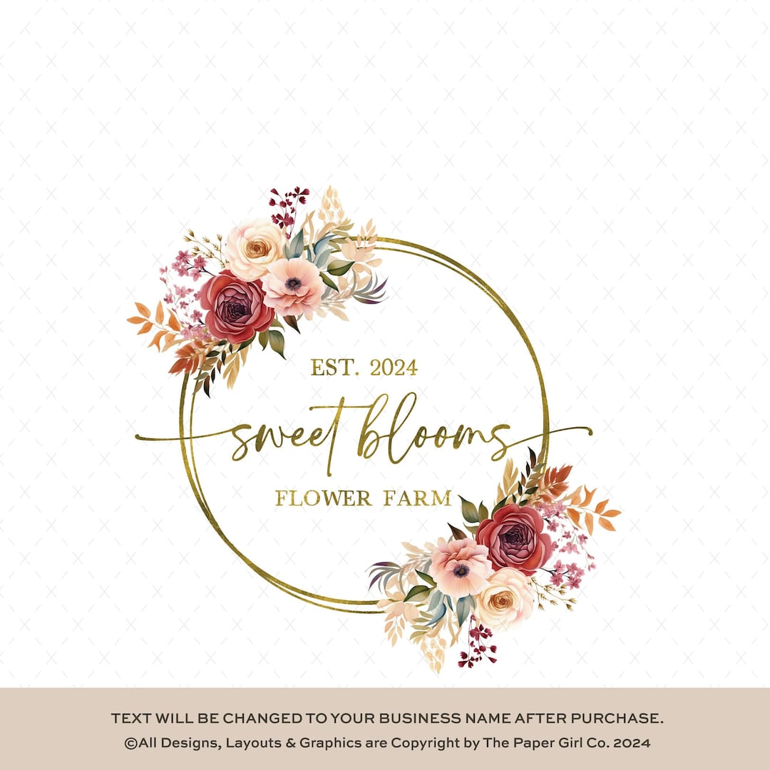 Floral Logo | Nature Logo | Initials Logo | Wedding Planner Logo ...