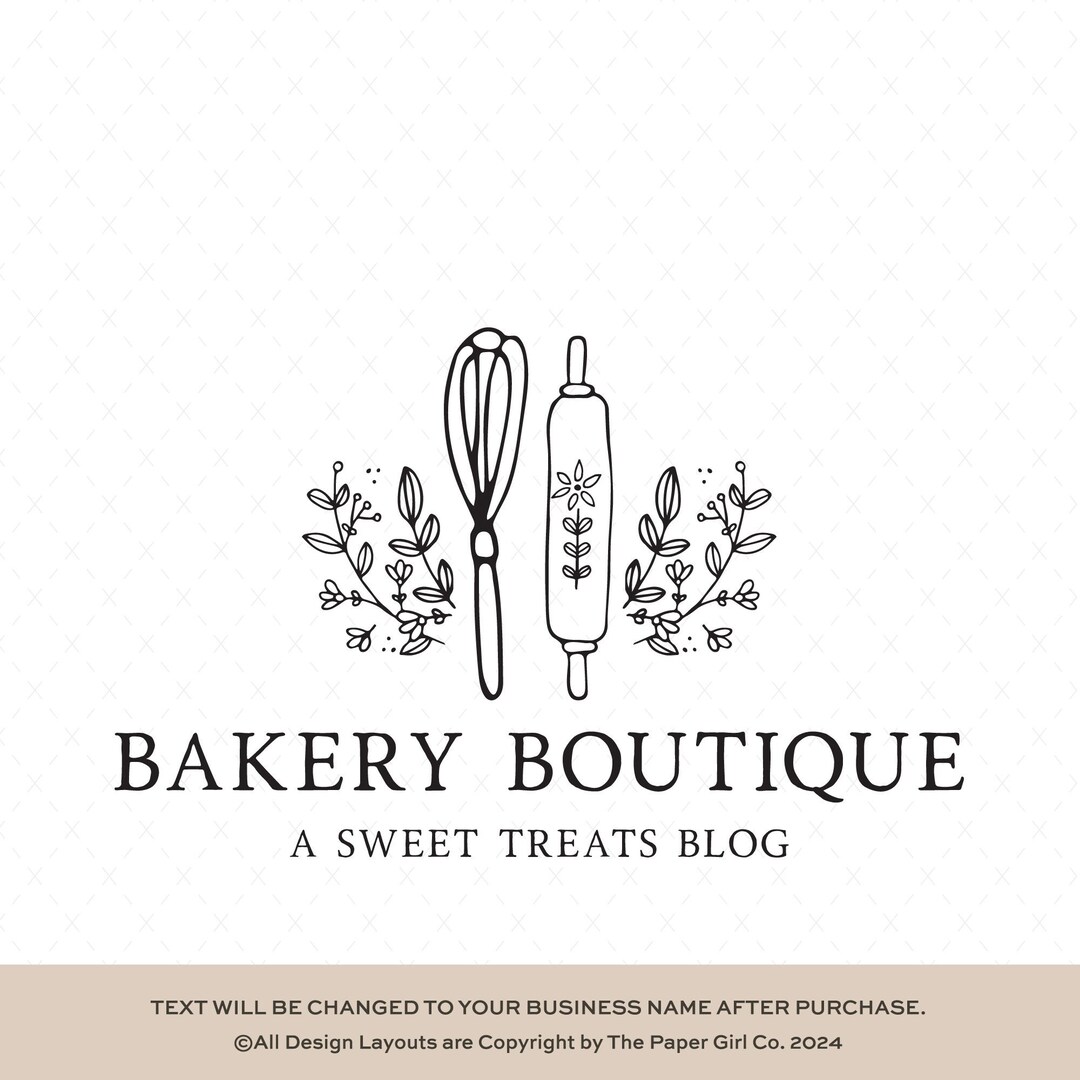 Bakery Logo | Baking Branding Kit | Simple Logo | Premade Logo ...