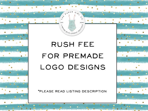 Rush fee for premade logo design | Etsy