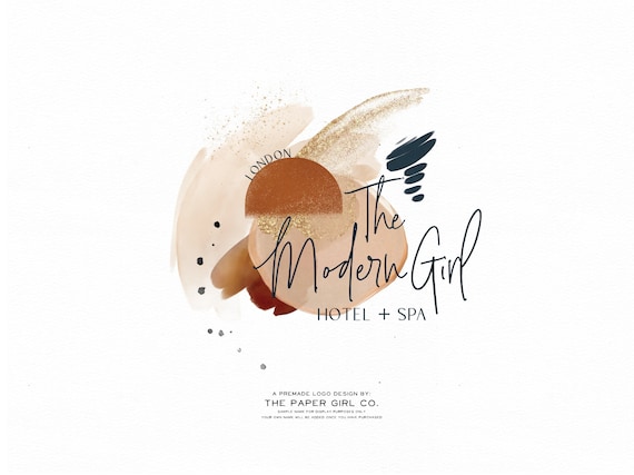 Premade Logo Design Logo Branding Warm Abstract Art Neutral | Etsy Canada