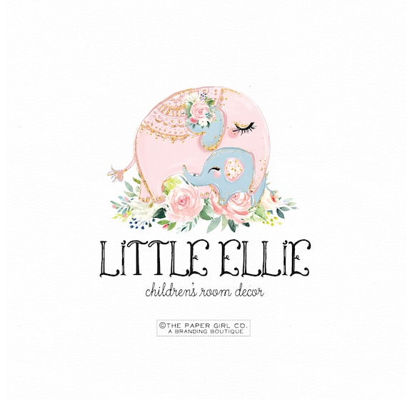 Elephant Logo Mama and Baby Logo Children's Logo Baby - Etsy