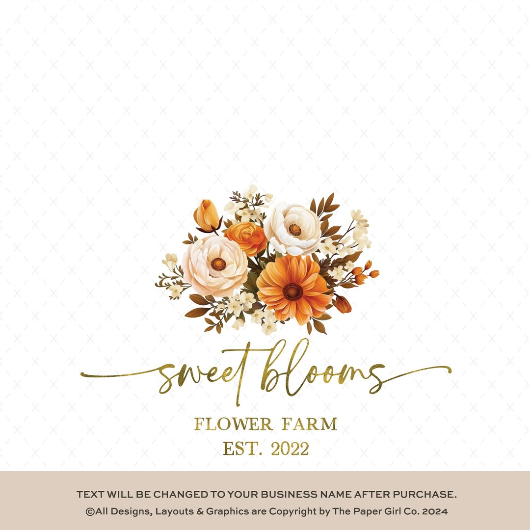 Floral Logo | Premade Logo | Photography Logo | Branding Kit | Flower ...