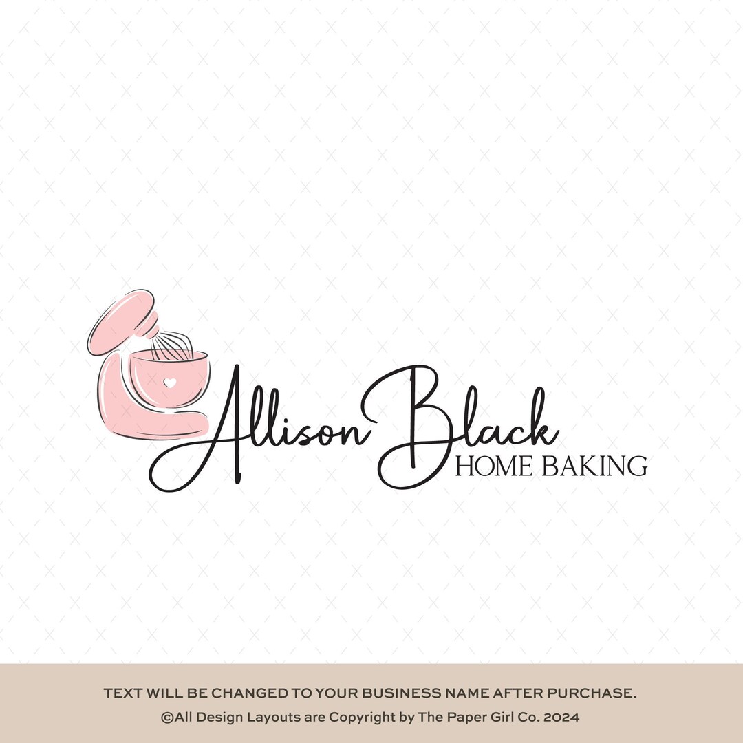Premade Bakery Logo Design, Modern Minimalist Branding, Home Baking ...