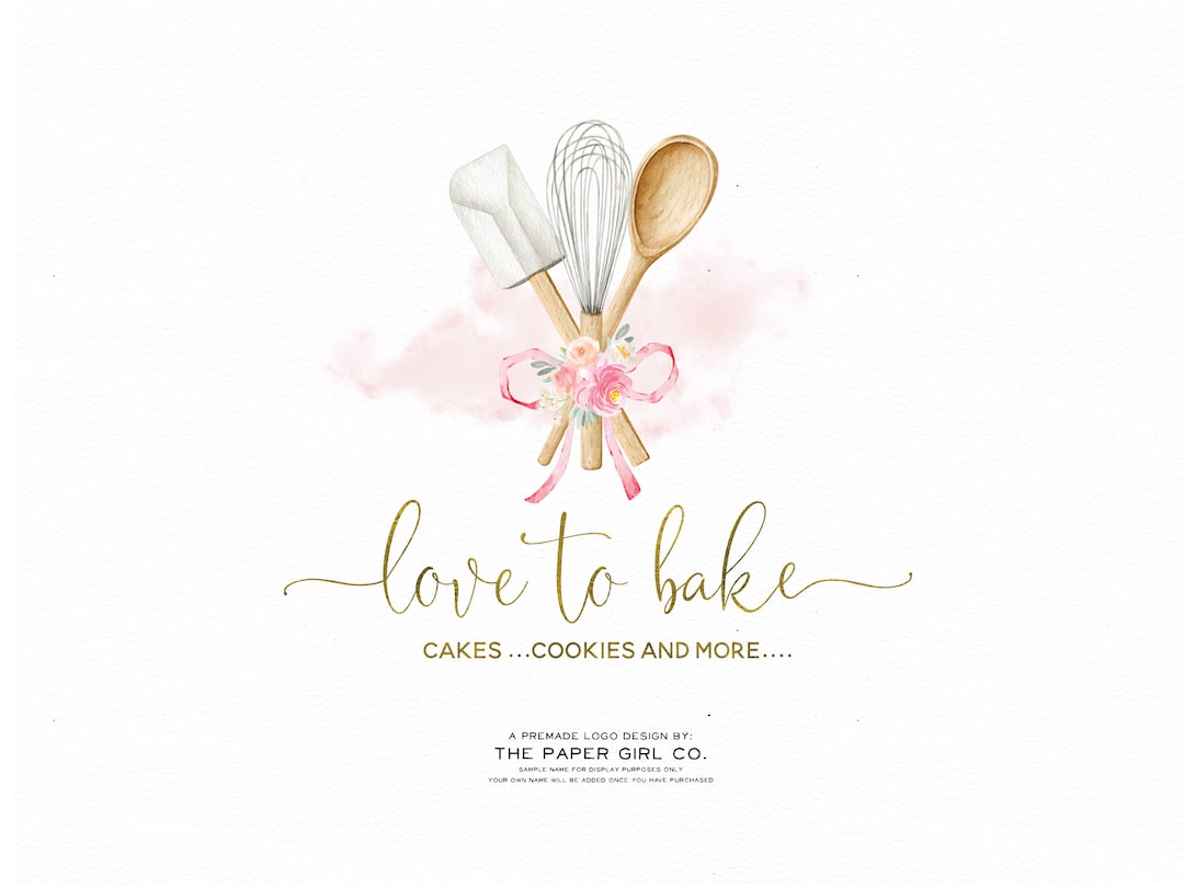 Premade Logo, Baking Logo, Bakers Logo, Whisk Logo, Home Baking Logo ...