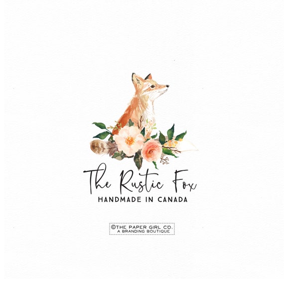 Fox Logo Design Watermark Logo Photography Logo Branding | Etsy