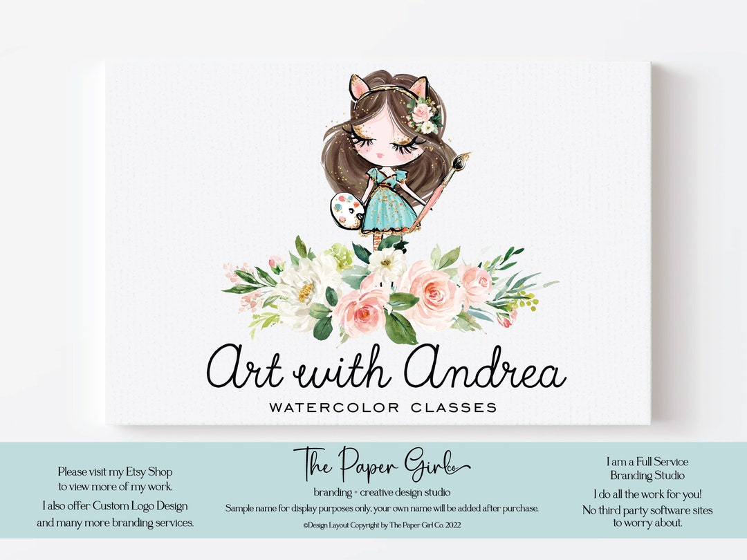 Art Teacher Logo Design | Paintbrush Logo Design | Artist Logo | Art ...