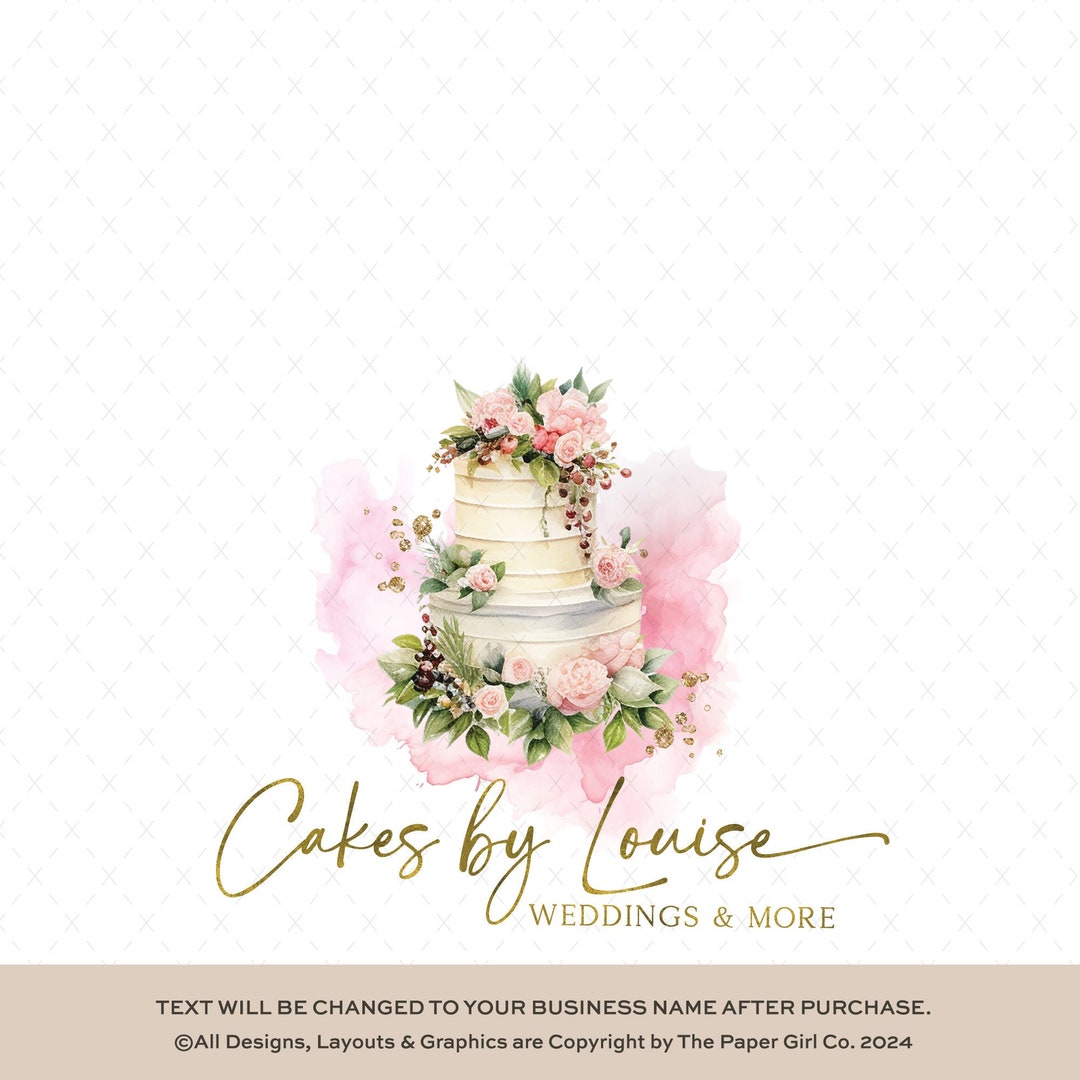 Cake Logo | Chef Logo | Bakery Logo Design | Rolling Pin Logo | Premade ...