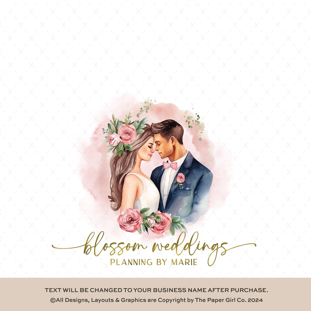 Wedding Logo Design | Simple Wedding Logo | Couples Initials Logo ...