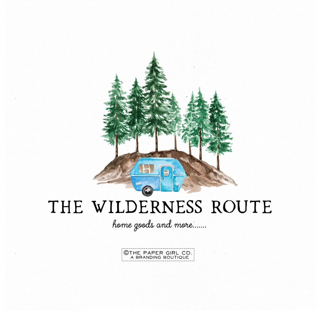 Camper Logo, Caravan Logo, Camping Logo, Forest Logo, Mountain Logo ...