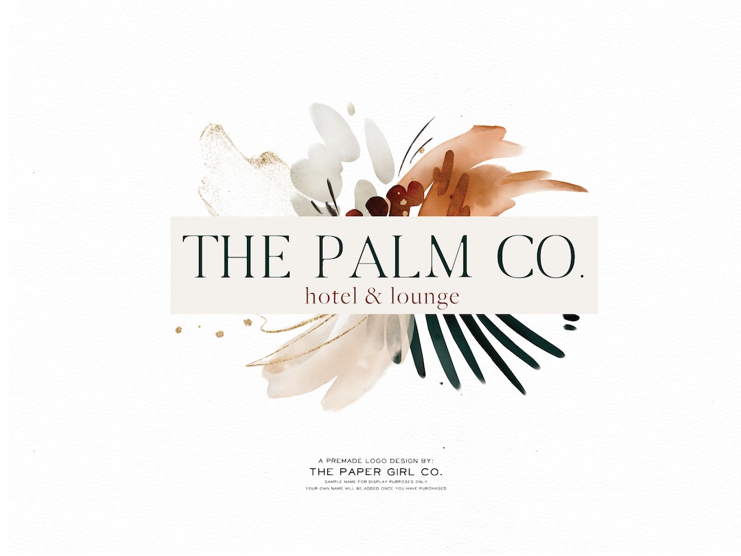 Boho Logo, Abstract Logo, Bohemian Logo, Midcentury Logo, Modern Logo ...