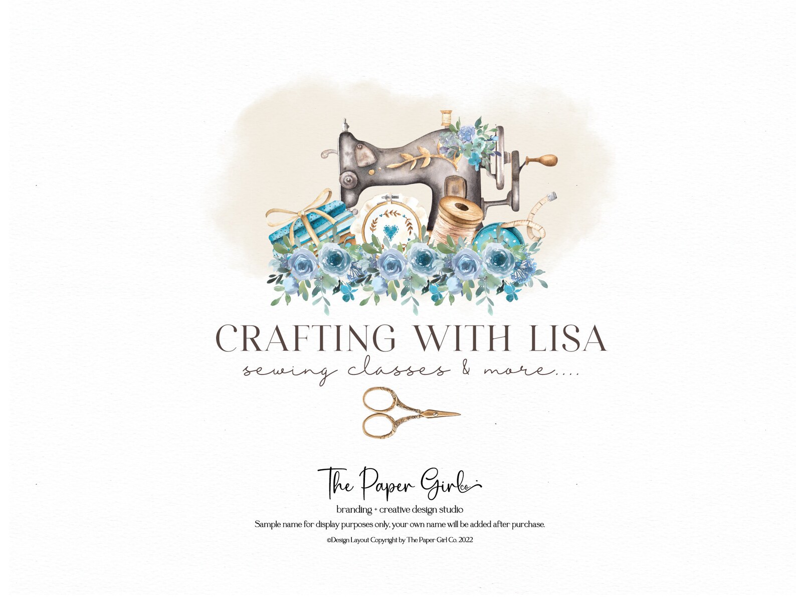 SEWING MACHINE LOGO Scissor Logo Thread Logo Sewing Logo | Etsy