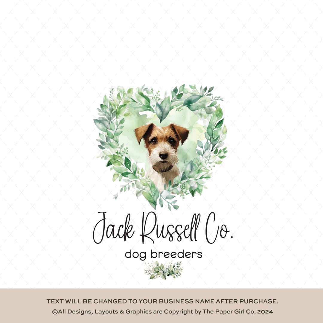 Watercolor Jack Russell Terrier Logo | Premade Dog Logo Design - Etsy