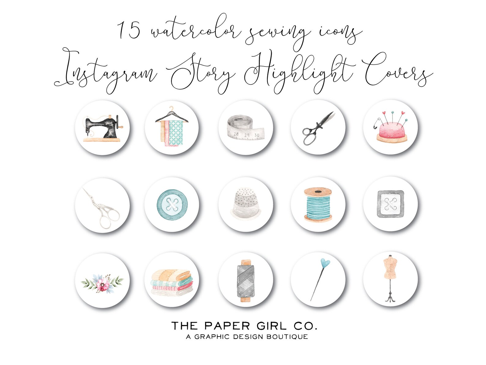 Sewing Instagram Highlight Icons 15 Instagram Story Covers | Etsy