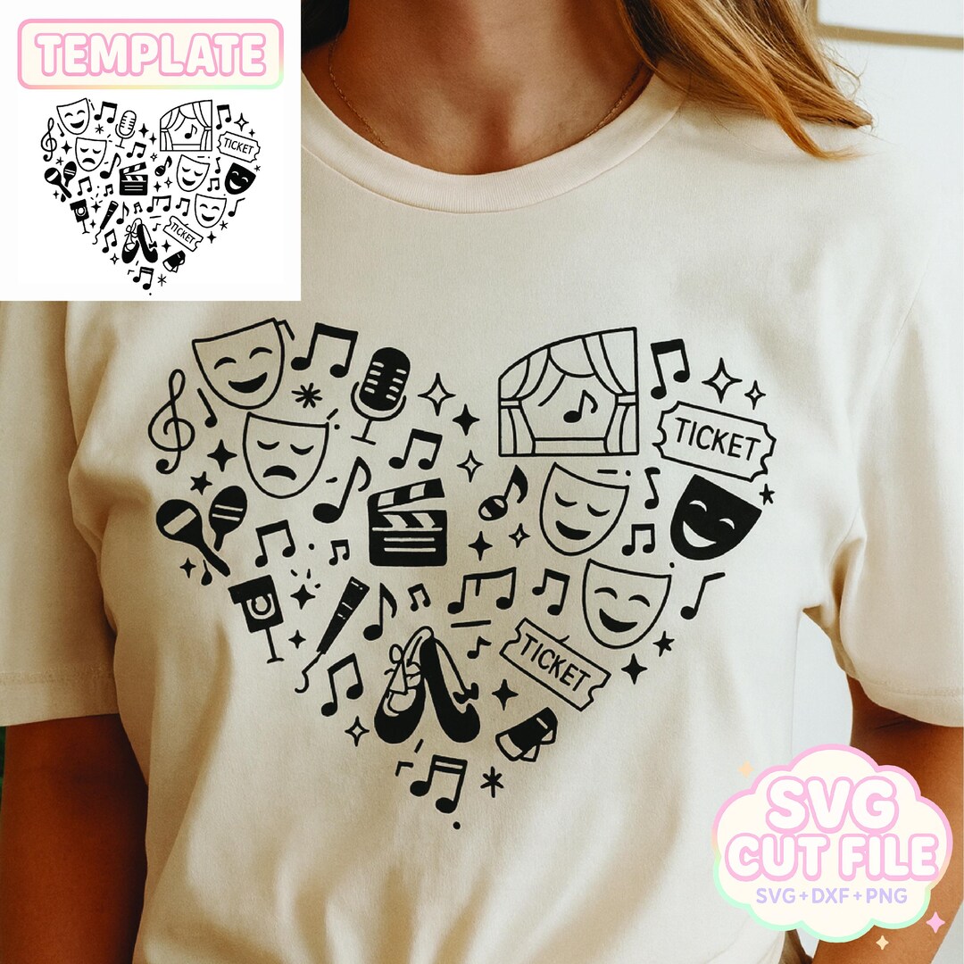 Theatre Heart SVG Cut File – Performers, Actors, Film (digital Download ...