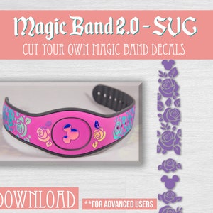 Magic Band Rose Decal Download SVG Template for Cricut - Etsy