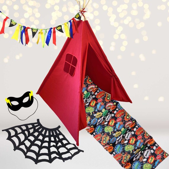 Super Hero Teepee Tent Play Set Personalized Super Hero Tent - Etsy