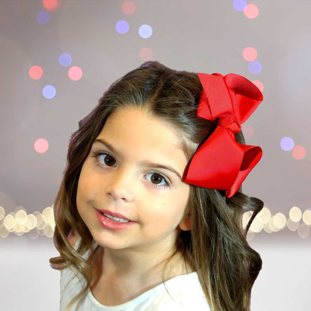 Girls 5" Grosgrain Ribbon Hair Bow: Classic Chunky Alligator Clip - Etsy